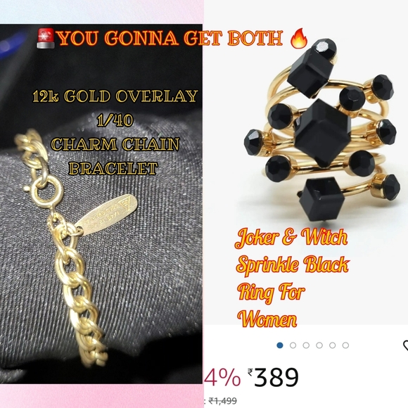 Jewelry | Jb 12k Gold Overlay Chain Charm Bracelet Gold Tone New Joker ...